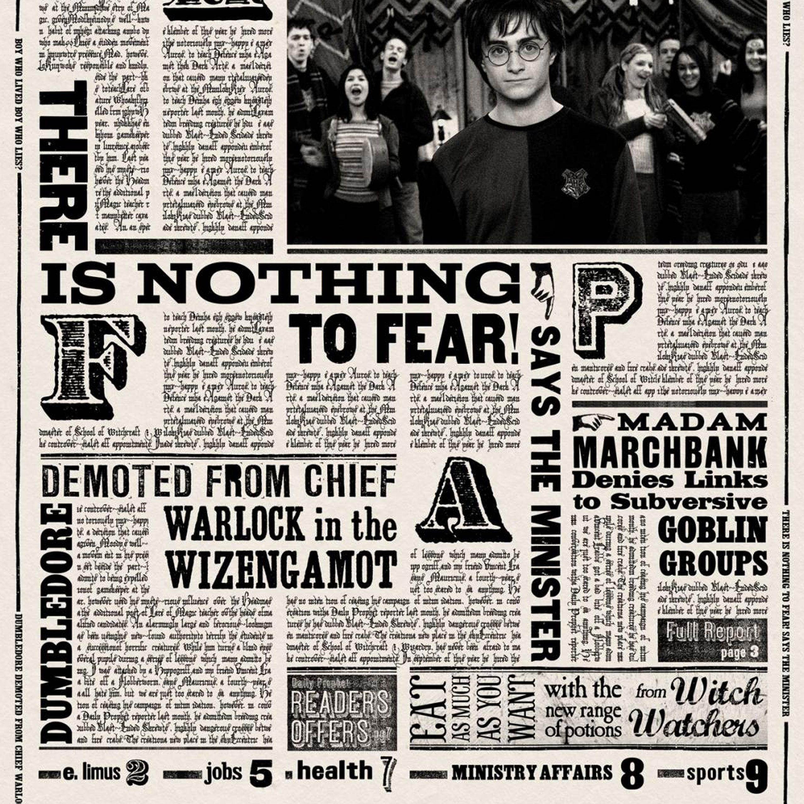 The Daily Prophet - 'Boy Who Lived' Print - Harry Potter Graphic Art ...